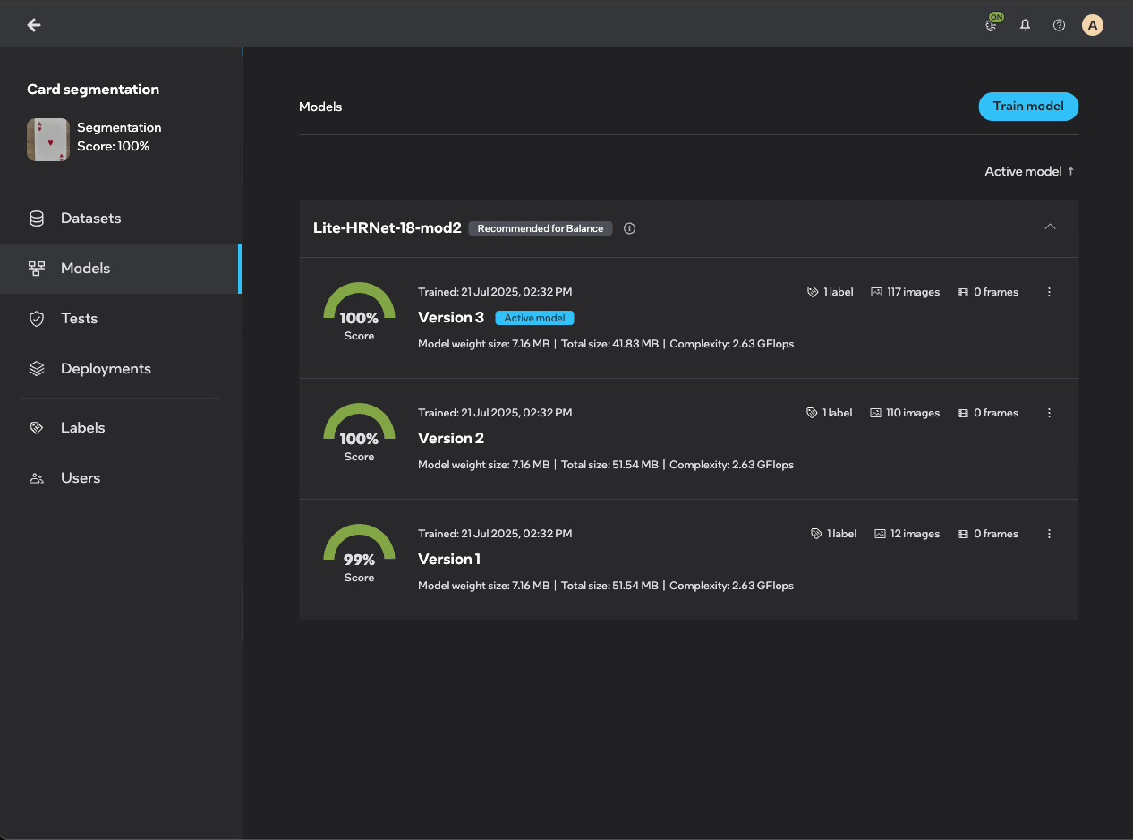 Model Training and Optimization | Geti™