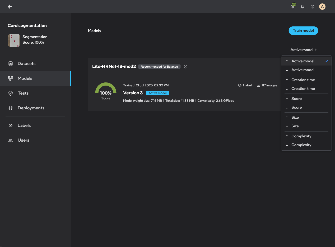 Model Training and Optimization | Geti™